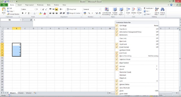 TIps - Excel Status Bar config - Enterprise Times