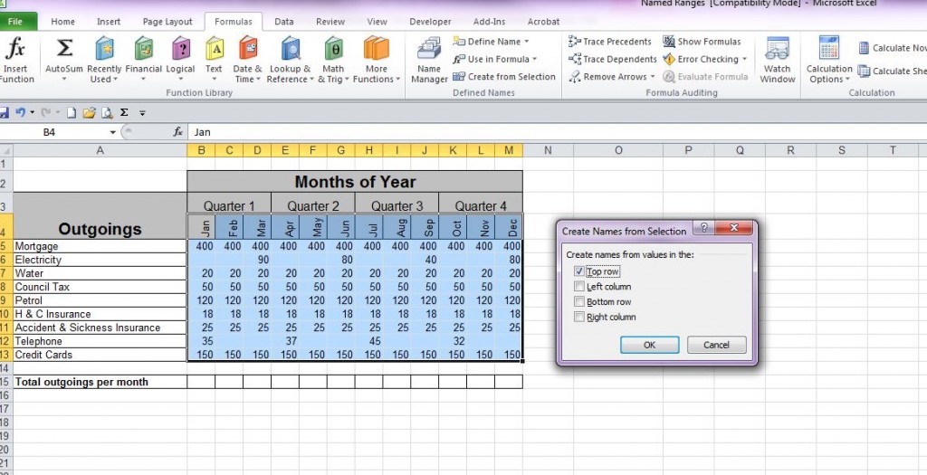 Tips - How to name cells or ranges in Excel