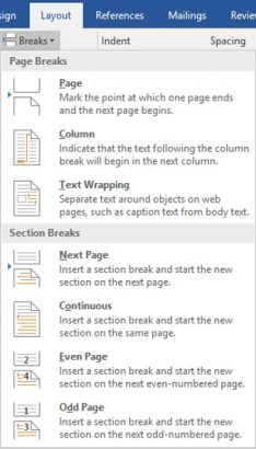 Tips – Word Sections explained.