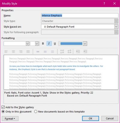 Tips – How to use styles in MS Word 2016