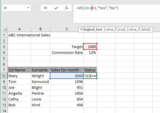 Tips - Using the If Function in Excel