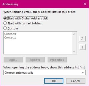 Tips – How to change the default address book in Outlook