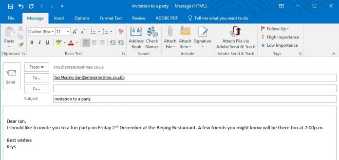Tips – Read receipts in Outlook 2016