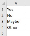 Using a list of choices to input data in Excel.