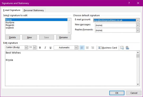 How to create a signature in Outlook - Enterprise Times