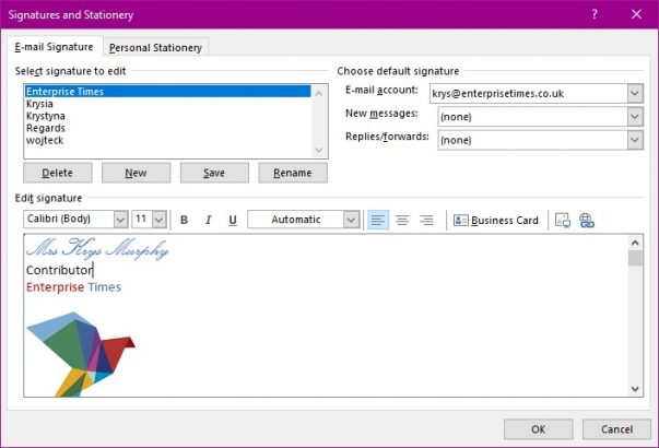 How to create a signature in Outlook - Enterprise Times