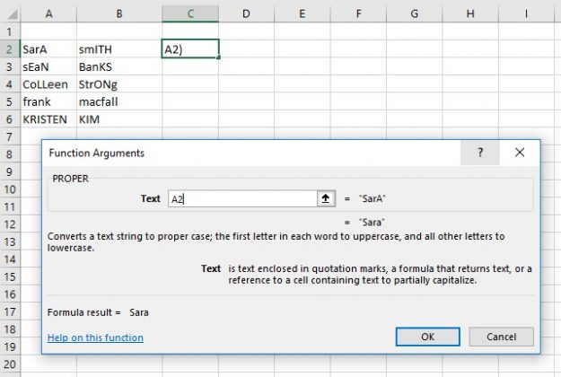 How to change case in Excel