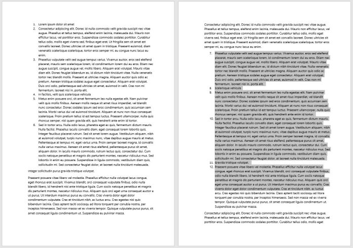 Setting what number, the paragraph numbering should start in Word