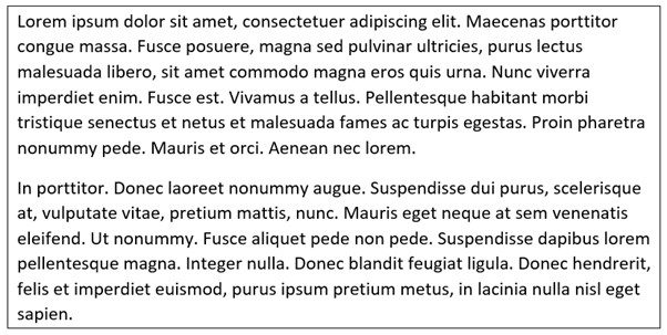 How to Insert filler text
