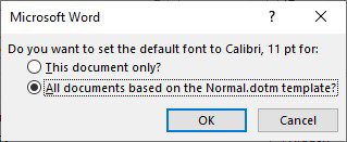 How to set your preferred font as a default in MS Word