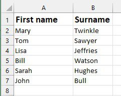 How to use concatenate to build a full name in a single cell