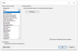 What are field codes in Word?
