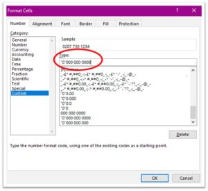 How to put spaces between numbers in Excel automatically