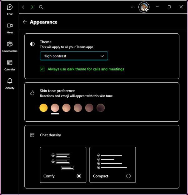 How to personalise the appearance of your Teams Application