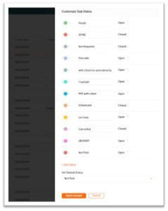 How to add or edit a status option for a task in Zoho Projects