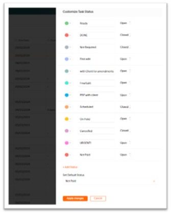 How to add or edit a status option for a task in Zoho Projects