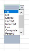 How to set up a dropdown list in Excel