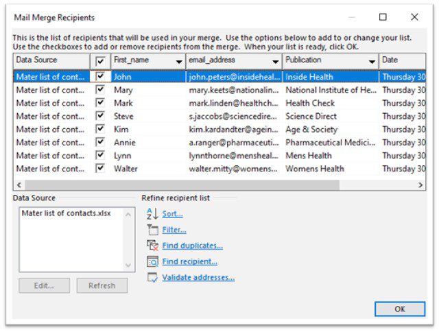 Mail Merge recipients - Enterprise Times