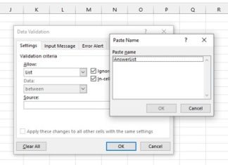 How to set up a dropdown list in Excel