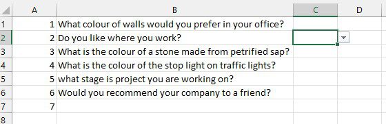 How to set up a dropdown list in Excel