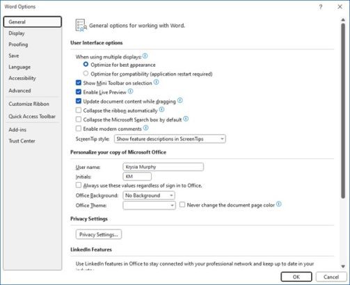 Linking Bookmarks in Word